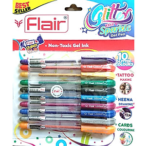 Xtra Sparkle Glitter Gel 10 Colours Xtra Sparkle Gel Pen by Flair