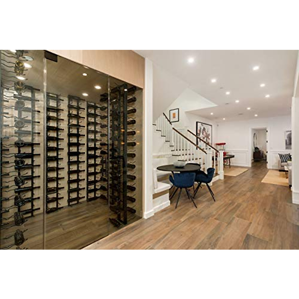 VintageView W Series (1 Ft) - 9 Bottle Wall Mounted Wine Rack (Satin Black) Stylish Modern Wine Storage with Label Forward Design