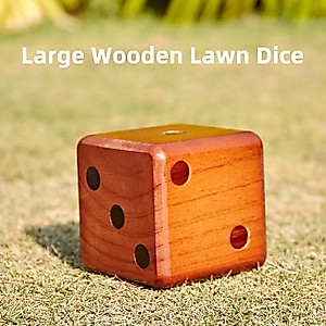 SpeedArmis Giant Wooden Yard Dice Set - Large Lawn yatzee Game with Scoreboard - Outdoor Beach Backyard Games for Teens Adults Family (Including Carry Bag)