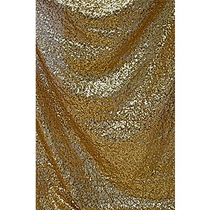 Sequins and Metallic in Mesh Fabric by Yard,Embroidery Lace Heavy Beads,Sequin Embroidery Lace Fabric, Metallic Fabric,Smoke Gray Sequin (Gold, 10 Yards)