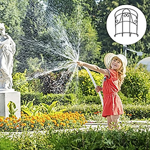 ERINGOGO 1 Set Hose Wrought Iron Frame Garden Hose Hanging Hook Water Hose Bulter Hose Storage Wall Mount Heavy Duty Garden Hose Hanger Shelving Brackets Hose Storage Rack Water