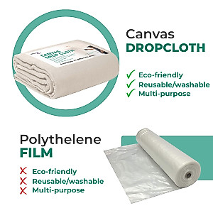 Avalon Home Canvas Drop Cloth 4x5 ft Pack of 1-8oz Painters Drop Cloth for Painting - Canvas Tarps for Floor & Furniture Protection - All Purpose Canvas Fabric Painting Drop Cloths