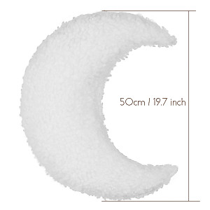 JIKAL Star Moon Throw Pillow Soft Teddy Decorative Cushion for Room Cozy Fluffy Shaped Home Decor Insert Included