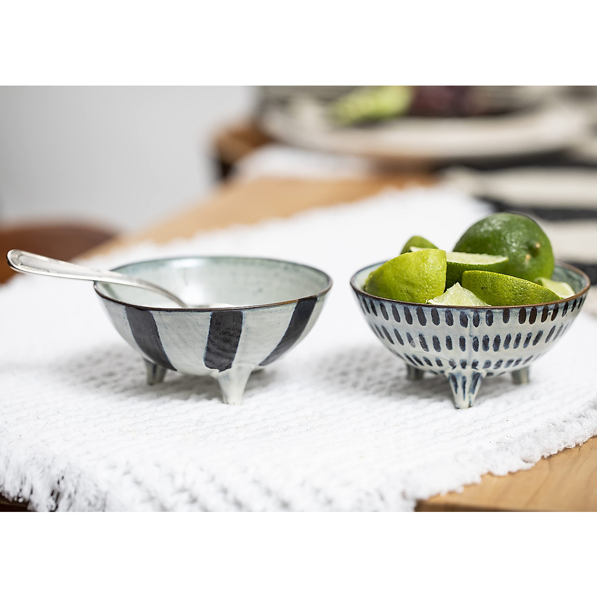 Mud Pie Black Reactive Dip Set, speader 5.5"