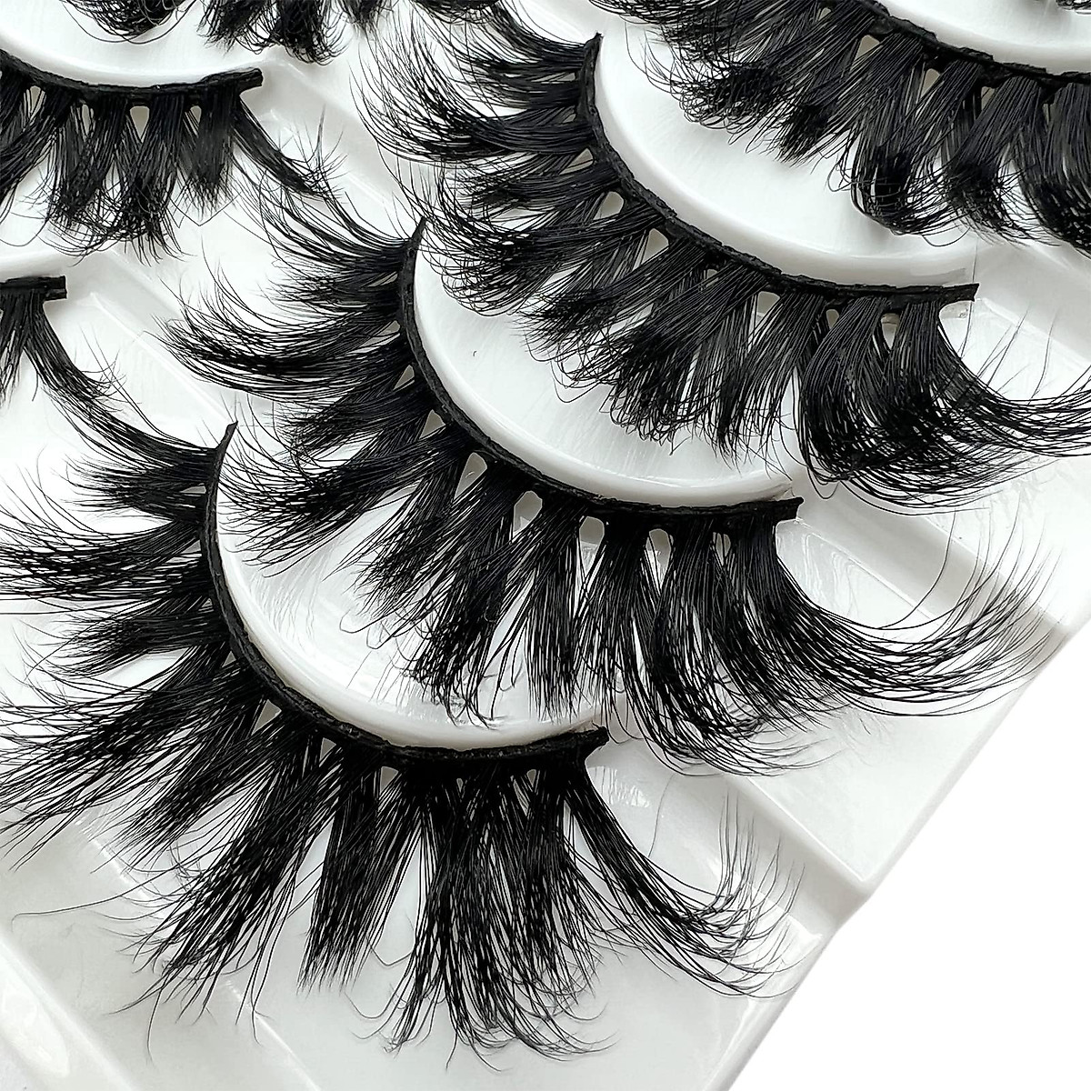 20MM 3D Mink Lashes Fluffy, Long Wispy Cat Eye 25 MM Lashes Pack Wholesale Dramatic Fluffy Mink Eyelashes Natural Look