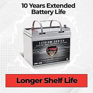 VMAX LFPU1-1230 Group U1 12V Battery 385Wh 30 Amp Hours Lithium Iron LiFePO4 with built in BMS Li-Iron Deep Cycle Battery 7.7"L x 5"W x 6.4"H