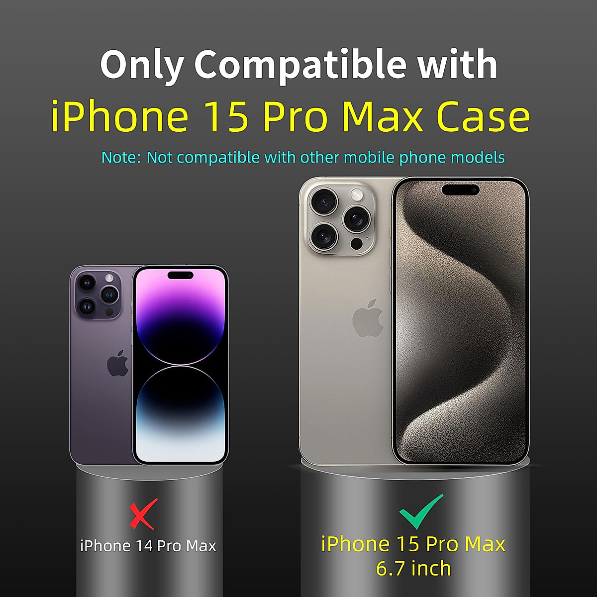 IYTRRYH for iPhone 15 Pro Max Case Kickstand with 2Tempered Glass Screen Protectors with Camera Cover&Magnetic Stand Ring Military Grade Drop Shockproof Heavy Duty Protection iPhone15Pro Max6.7‘’Black