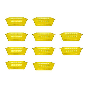 Toyvian Stackable Storage 10pcs Multipurpose Storage plastic wicker baskets decorative plastic storage bins with lids refrigerator basket plastic Basket Desktop Sundries Makeup Storage Organizer Box