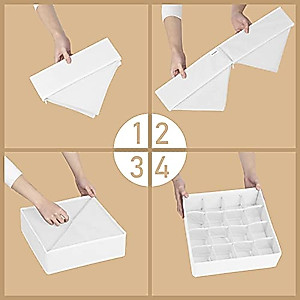 Criusia 11 Pack Underwear Drawer Organizers, Foldable Fabric Closet Cabinet Organization and Tear-Resistant Storage Boxes for Sock, Toys, Underwear, Bra, Clothes, Ties