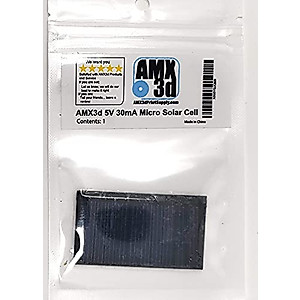 AMX3d AMX Solar 5V 30mA 53X30mm Micro Mini Power Solar Cells for Solar Panels- DIY Projects - Toys - Classrooms - Labs - Solar Charge 3.6v