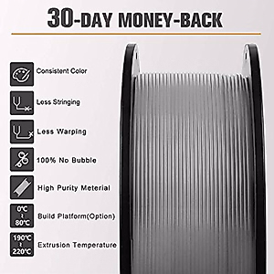 SUNLU PLA 3D Printer Filament, PLA Filament 1.75 mm Dimensional Accuracy +/- 0.02 mm, 1 KG Spool, PLA White+Grey