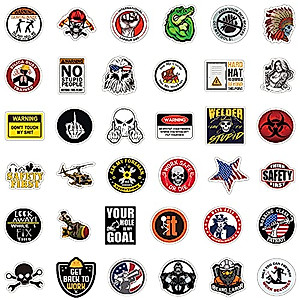 Hard Hat Stickers, 155 Pcs Funny Sticker Decals for Tool Box Helmet Hood Hardhat, Gifts for Teens Adult Essential Worker Welder Construction Union Military Oilfield Electrician