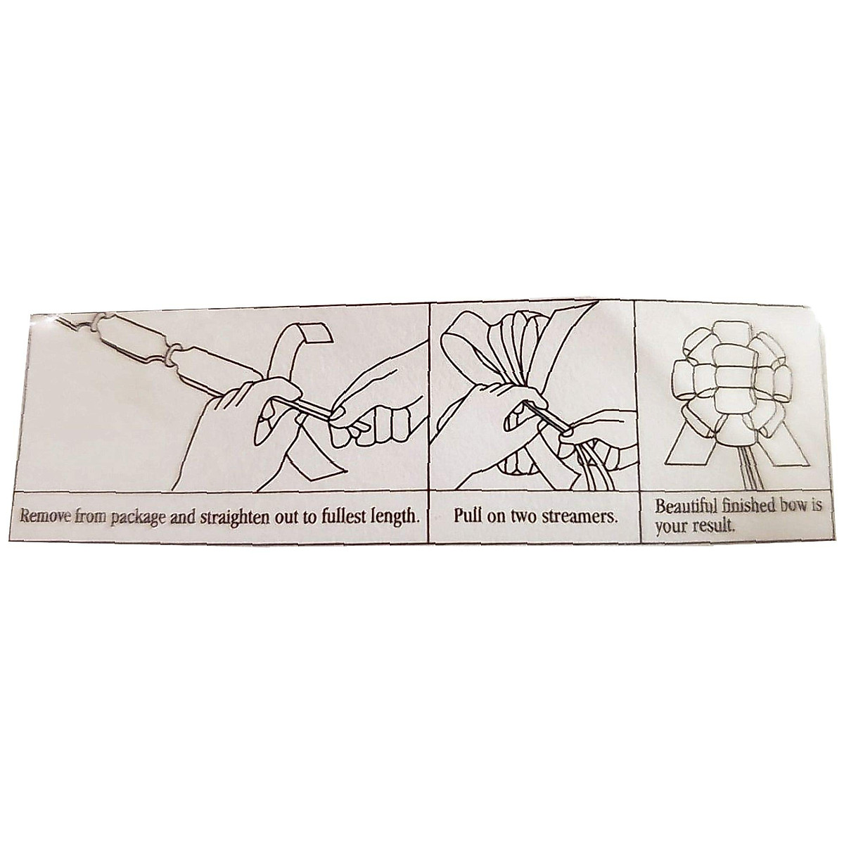 8 Inch White Embossed Pull String Bow (2 3/4" Width) (1 Bow)