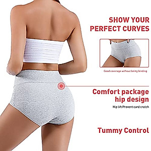Honzadar Womens High Waist Underwear,Tummy Control briefs,Postpartum Panties,Full Coverage(Regular & Plus Size)
