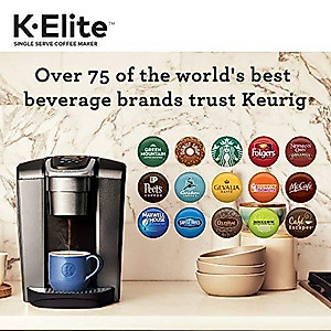 Keurig K-Elite Coffee Maker, Single Serve K-Cup Pod Coffee Brewer, With Iced Coffee Capability, Brushed Slate