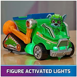 Paw Patrol: The Mighty Movie, Toy Garbage Truck Recycler with Rocky Mighty Pups Action Figure, Lights and Sounds, Kids Toys for Boys & Girls 3+