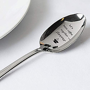 Let's Have Coffee Together Forever- Christian gifts- Engraved Spoon - Cute coffee lovers Gift for Friends Who Are Moving Away -Friendship day gift by Boston Creative company#SP_067