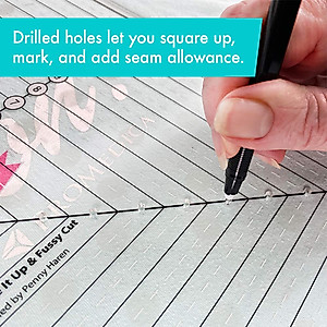 Creative Grids 14-1/2in Square It Up or Fussy Cut Square Quilt Ruler - CGRSQ14