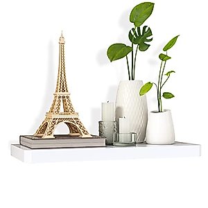 ATHENEE Home Soho Floating Shelf 24" - Wall Mount Display (9.8 x 23.6 x 1.5), White