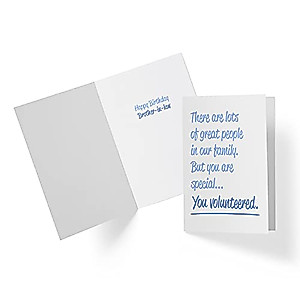 Sweet and Funny Birthday Card For Brother In Law, Single Large 5.5 x 8.5 Greeting Card - Brother In Law Birthday Card, Birthday Cards For Brother In Law - Karto - Volunteered Brother