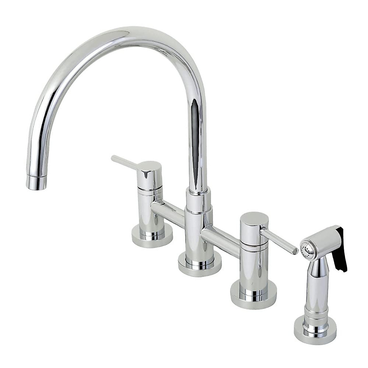 Kingston Brass KS8271DLBS Concord Bridge Kitchen Faucet, Polished Chrome