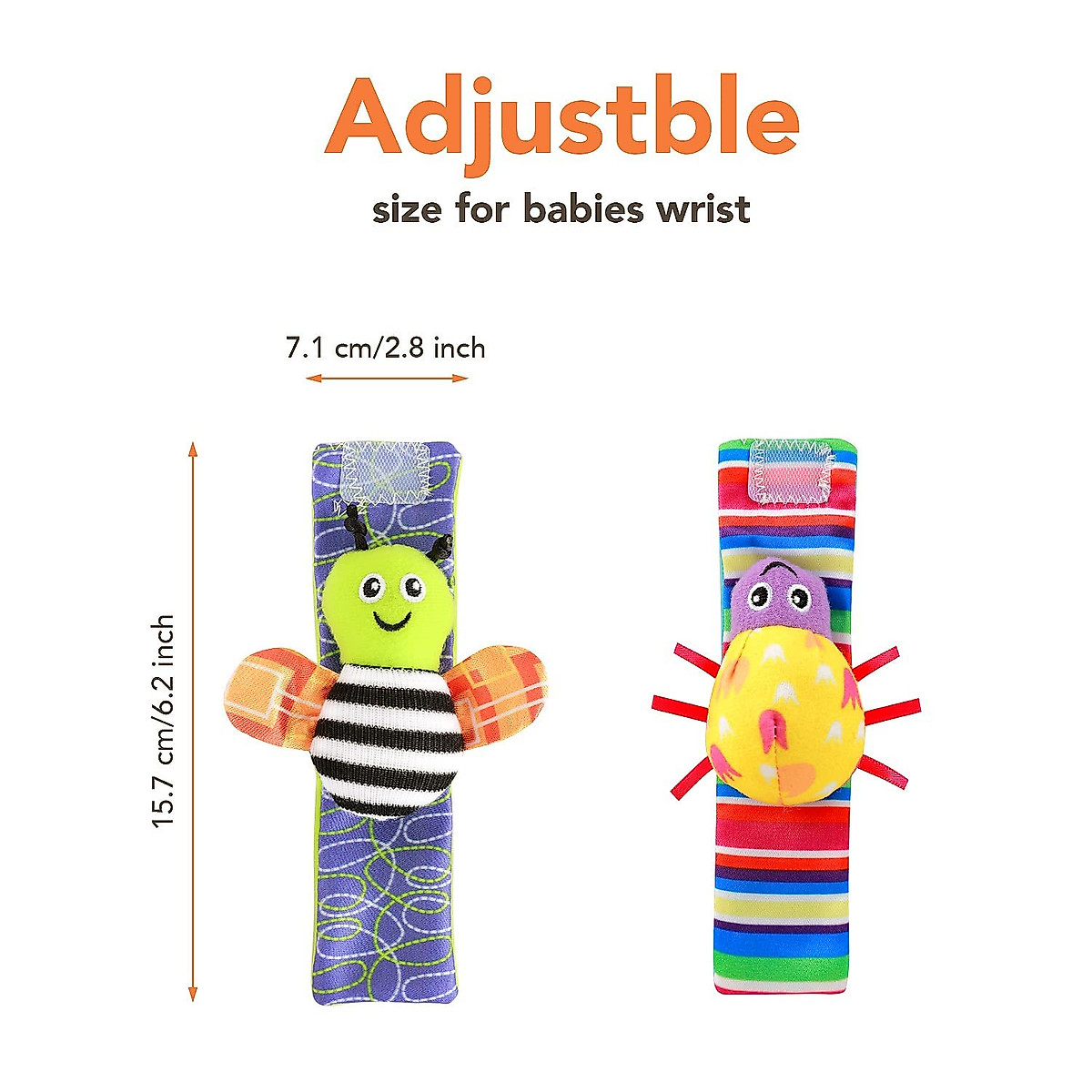 Baby Infant Rattle Socks Toys, Wrist Rattles and Foot Finders for Baby Boy or Girl - New Baby Gift Infant Toys