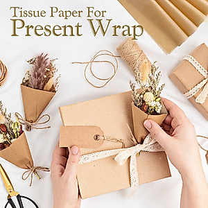 1500 Sheets Gift Bags Tissue Paper 12 x 8.4 inches Tissue Paper Bulk Art Craft Wrapping Tissue Paper for Decorative DIY Paper Flowers Birthday Happy Year Gift Wrap (Brown)