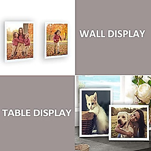 RUN HELIX Picture Frames 8 by 10 Set of 4, Display5x7 with Mat or 8x10 Without Mat, Picture Poster Frame, Picture Frames Collage Wall Decor with HD Plexiglass for Table Top,White