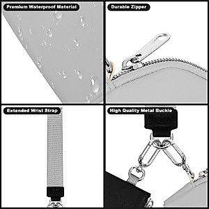 ZRRAJOY Wallet for Woment Dual Pouch Wristlet Portable Wallet Coin Purse Mini Women Coin Pocket(Black+Grey)