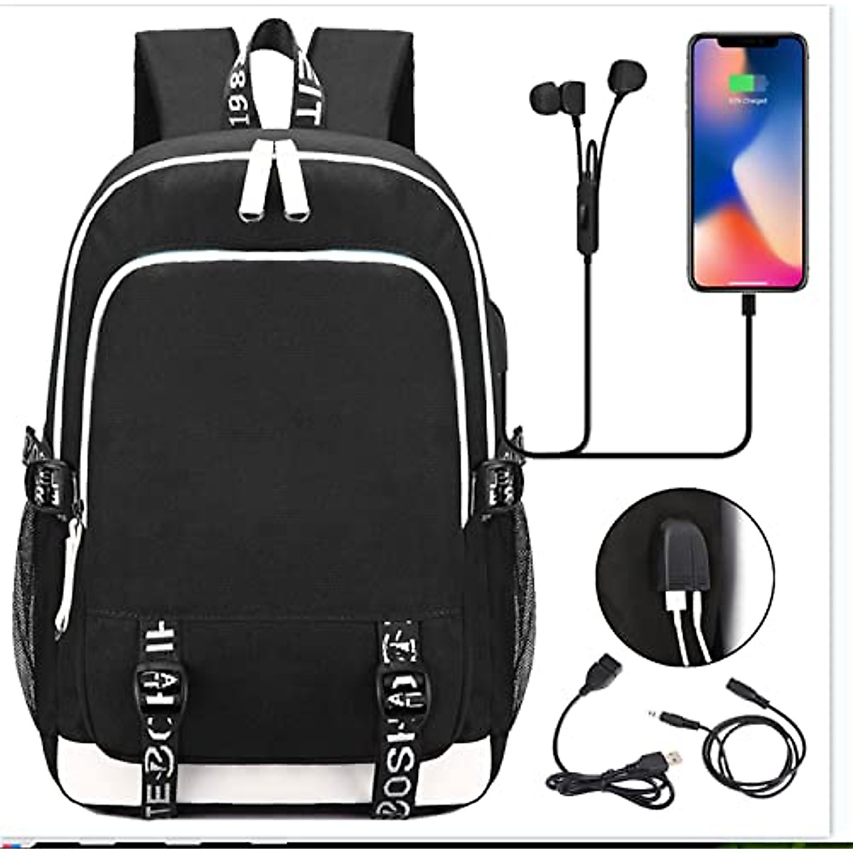 Piatek Youth Gudetama Daypack-Teens Wear Resistant Bookbag Lightweight Large Laptop Bag with USB Charging Port