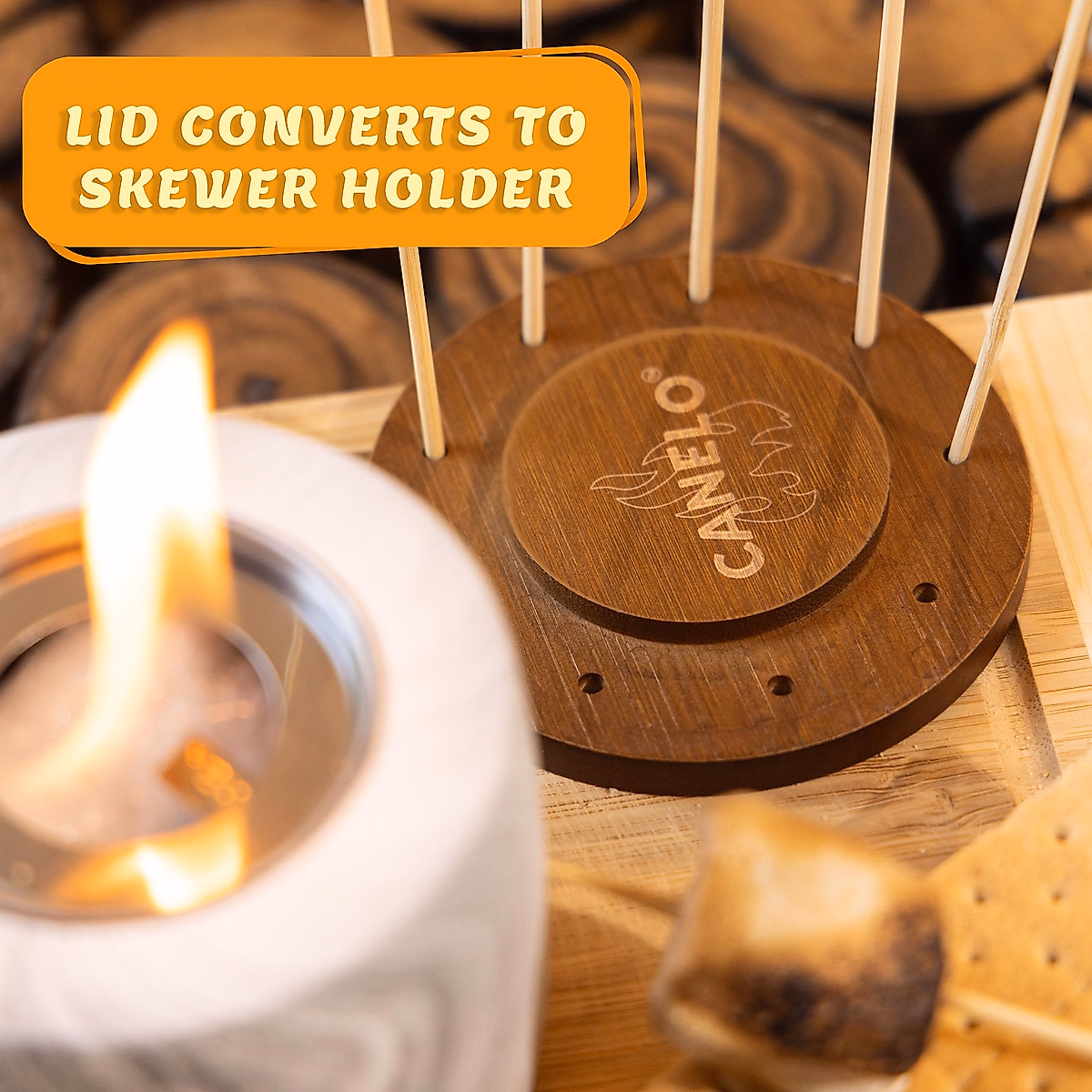 Table Top Fire Pit Bowl - Tabletop Fire Pit, Long Burning Indoor fire Pit, Table Top Firepit for Patio - Tabletop Fireplace - Mini Fire Pit fire Bowl with Cover and Smores Stick Holder.