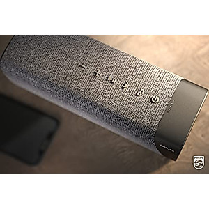 PHILIPS S7505 Wireless Bluetooth Speaker with Built-in Power-Bank, Large Bold Sound, Up to 20 Hours Playtime, IPX7 Waterproof, Shower Ready, Large Size, Gray