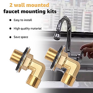 Aomitop 1/2 IPS and G1/2 Faucet Installation kit for Wall Mount Commercial Faucet,backsplash Mount Set