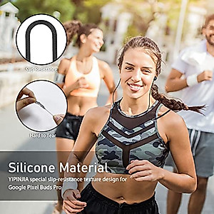 YIPINJIA for Google Pixel Buds Pro Strap, Soft Silicone Special Anti-Skid Design Sports Anti Lost Strap Lanyard Accessories Compatible with Google Pixel Buds Pro Earbuds Neck Rope Cord - Black