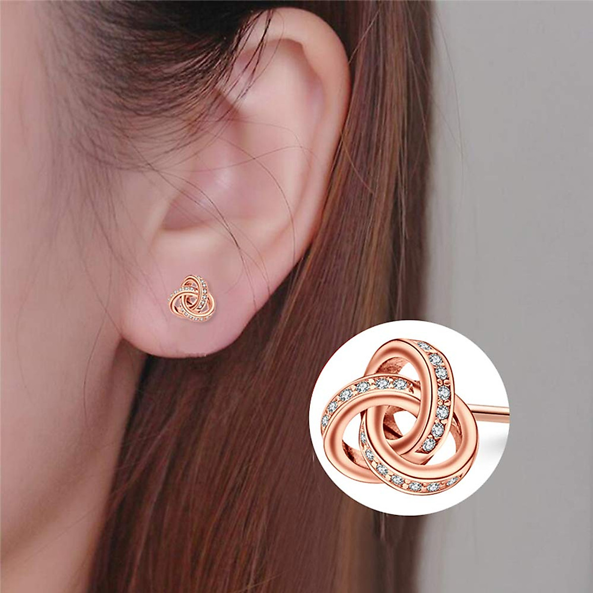 Bridesmaid Gifts Set I Couldn't Tie The Knot Without You Wedding Jewelry Stud Earrings Bridesmaids Proposal Gifts Love Knot Earrings Rose Gold Proposal Gift Earring Set of 4/6