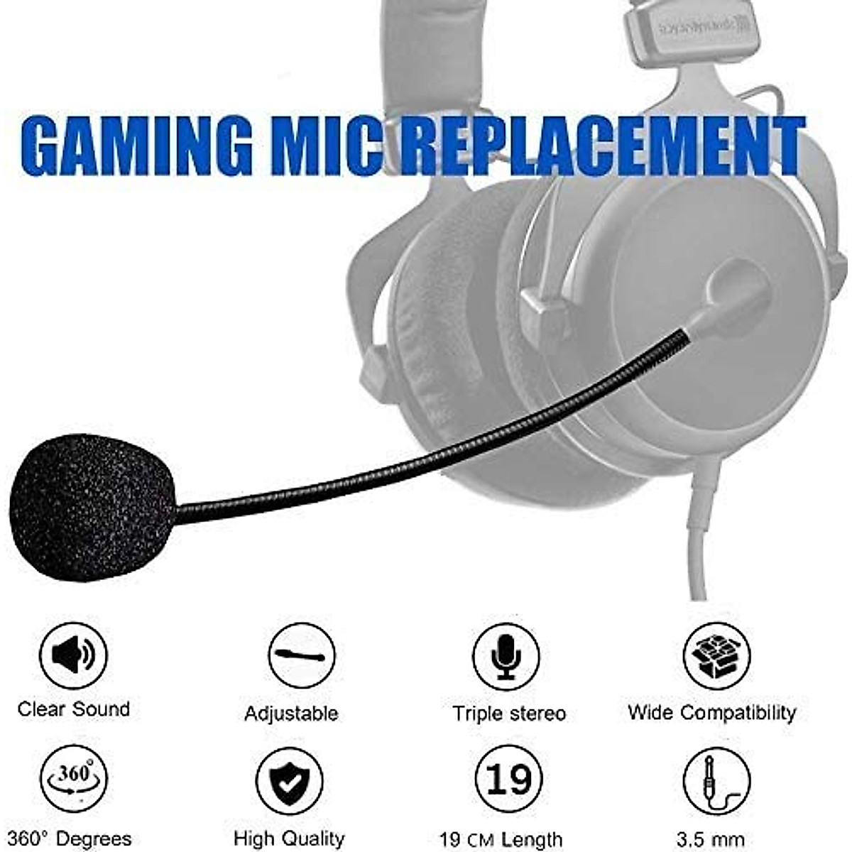 Turtle Beach Replacement Mic 3.5mm Detachable Gaming Microphone Boom for PDP Afterglow AG6 Ear Force Turtle Beach Xbox One Stealth 400 420x 450 500p 520 Recon 50x 50p 50 60p