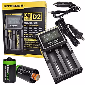 Nitecore D2 smart Charger 2015 version with LCD display For Li-ion, IMR, LiFePO4 26650 22650 18650 17670 18490 17500 18350 16340 RCR123 14500 10440 Ni-MH And Ni-Cd AA AAA AAAA C Rechargeable