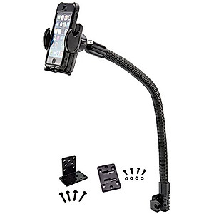 Arkon Car or Truck Seat Rail or Floor Phone Holder Mount for iPhone 14/Pro Max/Pro, Samsung Galaxy S22/Ultra, S21, Sonim XP3, Black