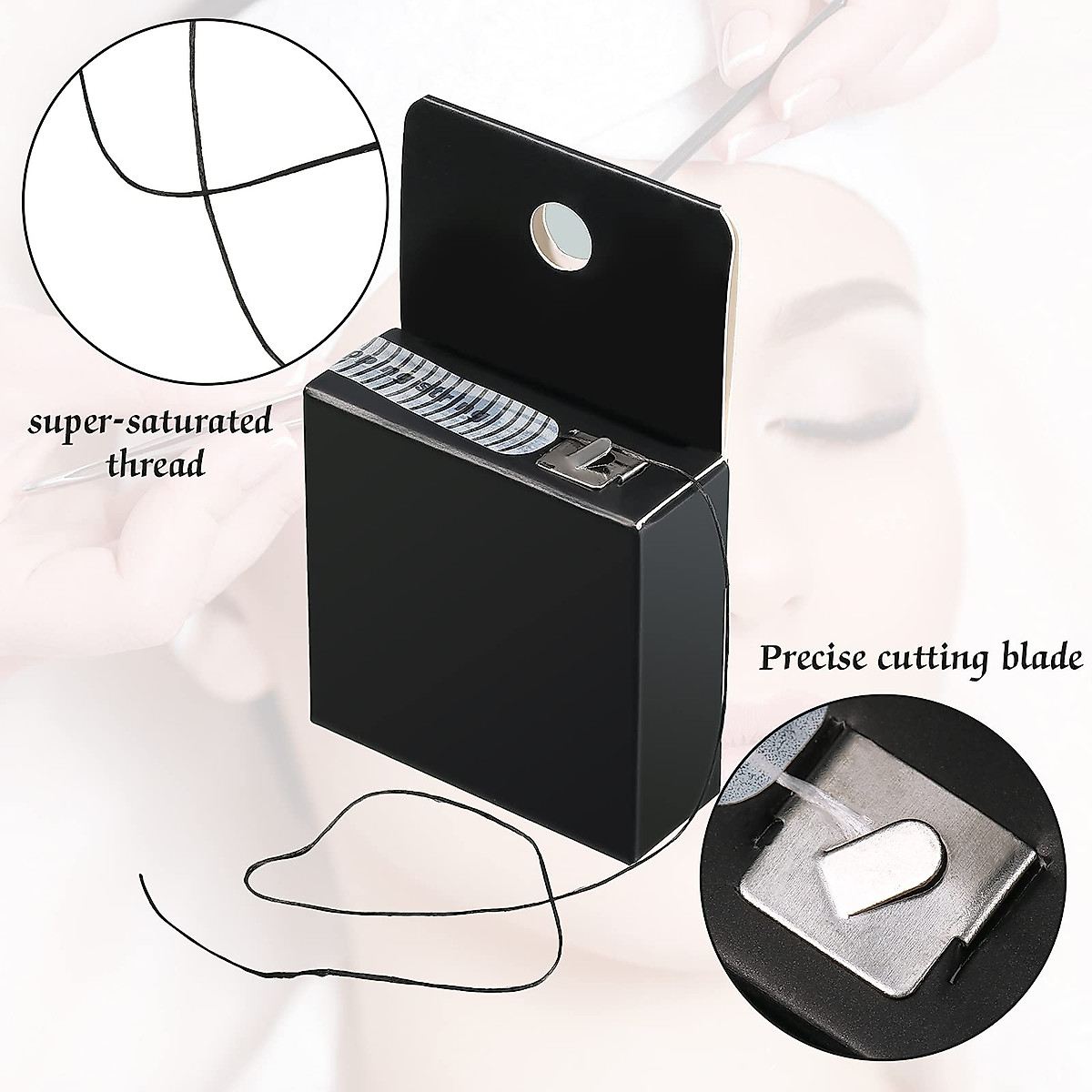 6 Pieces Eyebrow Mapping String for Microblading Pre-Inked Microblading String for Brow Mapping, Measuring Tool for Mapping Eyebrow Marking Symmetrical Eyebrow Thread Tattoo Brow Point Line Tool