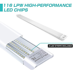 Flora Element 4FT LED Shop Light, 6000K Neutral White LED Light Tube 54W LED Office Light Fixture 6300LM Bright Ceiling Lighting for Garage Workshop Warehouse Factory Store Study Room, FCC Listed