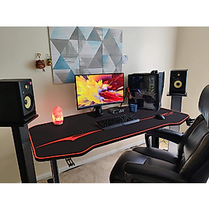 JUMMICO L Shaped Gaming Desk, 51 Inch Pc Corner Table, Computer Corner Desk with Monitor Stand for Home Office Sturdy Writing Workstation (Large, Red)