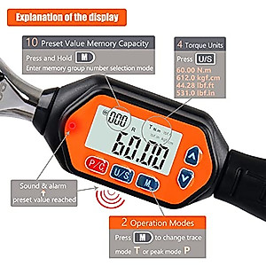 SUGPV 4th Gen Mini Digital Torque Wrench - 3/8-inch Drive with Buzzer & LED, 1.8-60 Nm (1.33-44.25 ft-lbs), High Precision Electronic Tool for Bike & Car Repairs, Calibrated for Superior Performance