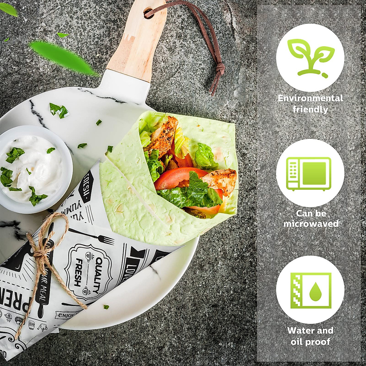 Wax Paper Sheets Deli Newsprint Food Basket Liners Sandwich Wrapping Paper Grease Resistant Waterproof Wrapping Tissue Hamburger Picnic Paper for Baking Kitchen 8.3 x 9.8 Inch(150 Pcs)