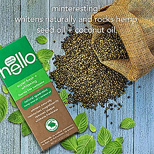 Hello Vegan Fluoride Free Toothpaste, Super Fresh Spearmint, Naturally Whitening Toothpaste, Hemp Seed Oil + Coconut Oil, Helps Remove Plaque, No SLS/Sulfates, 4 Ounce