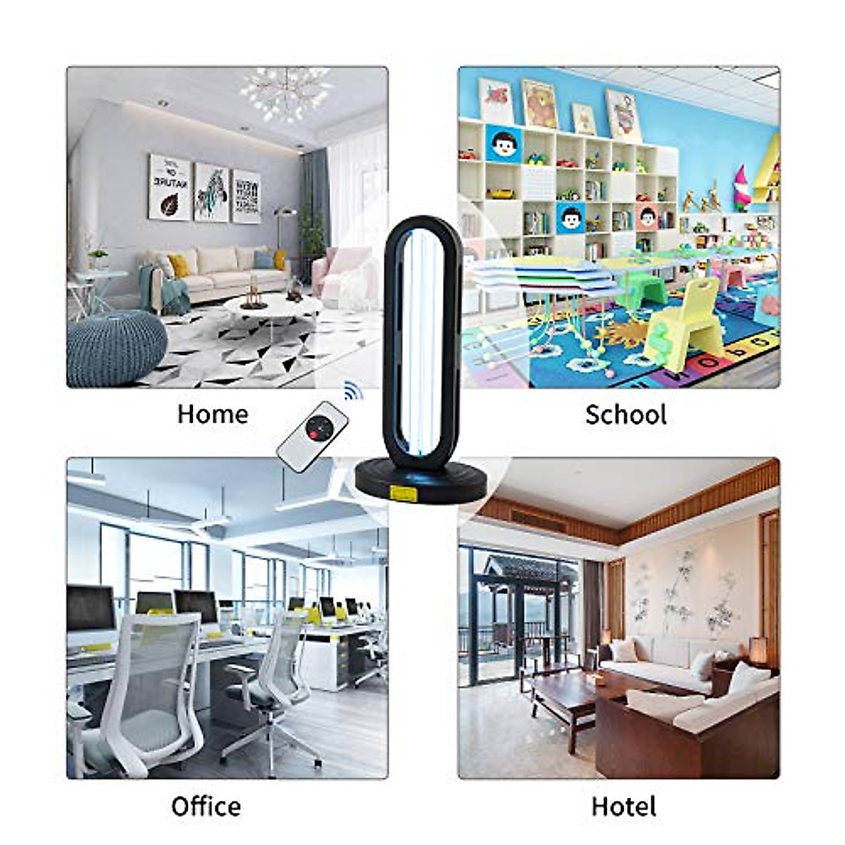 UV Light Sanitizer, Ultraviolet Light Sanitizer for Room，Air Freshener UV Lamp with Remote Control and Radar Monitor Sensor: Sterilize and Disinfect Every Room of Your Home for 15/30/60 Minutes
