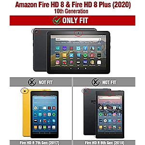 Poetic Revolution Case Designed for All-New Kindle Fire HD 8 Tablet and Fire HD 8 Plus Tablet (10th Gen, 2020), Full Body Shockproof Protective Case with Kickstand and Built-in-Screen Protector, Black