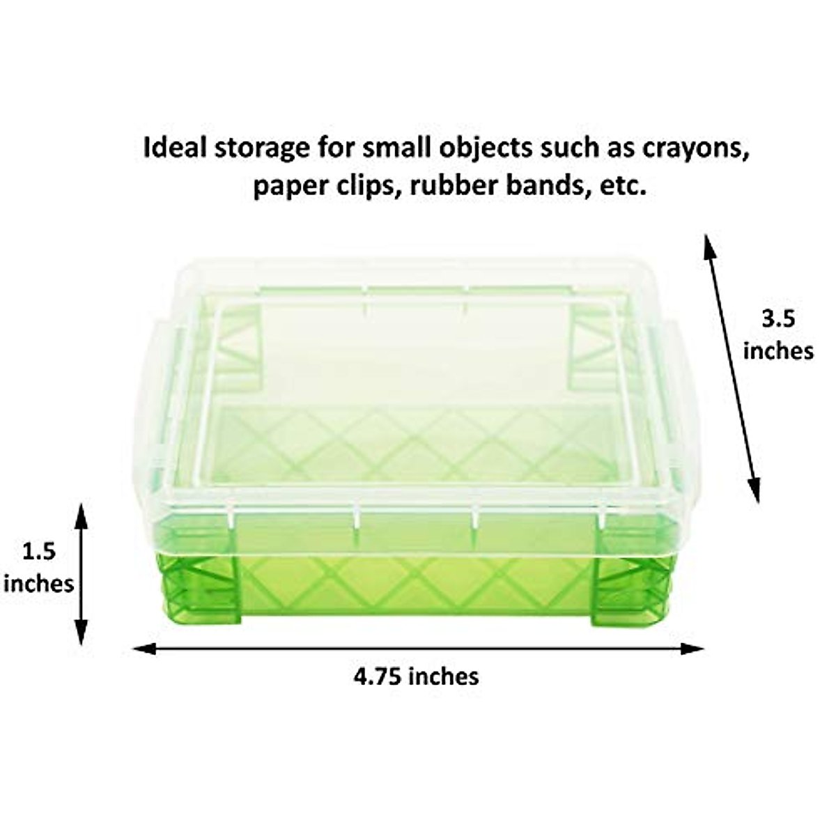 Advantus Crafts Storage Studios Super Stacker 6-Pack of Crayon Box 1.5 x 3.5 x 4.75 inches; Set Comes In Random Color Combinations of Blue, Clear, Green, Purple or Red (Colors will vary from image)