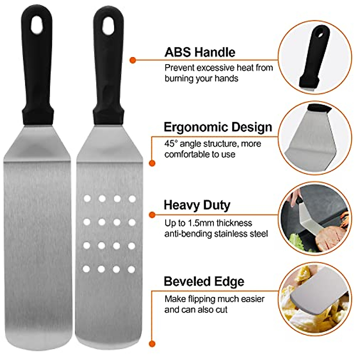 Camping Grill Set Flat Top Grill Accessories, Spurtar 38 PCS BBQ Accessories Outdoor Griddle Accessoriesfor Blackstone and Chef with Basting Cover Barbeque Grill Grilling Accessories with Cleaning Kit