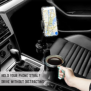 Seven Sparta Cup Holder Phone Mount for Car Cup Holder Expander Adjustable Base with 360° Rotation Cup Phone Holder for Car Compatible with iPhone Samsung Galaxy All Smartphones Upgrade 2-in-1