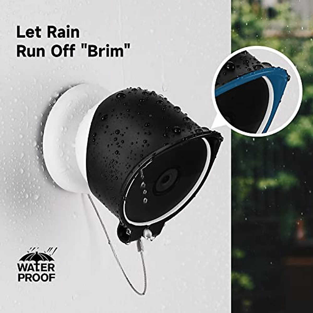 Ayotu Anti-Theft Mount for Google Nest Cam (Battery), Waterproof Barcket with Anti-Drop Cable Suitable for Outdoor Use, Black